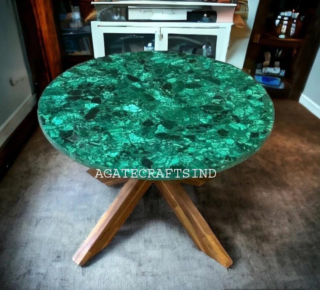 Malachite Table Top, Marble Inlay Table, Marble Side Table, Coffee ...