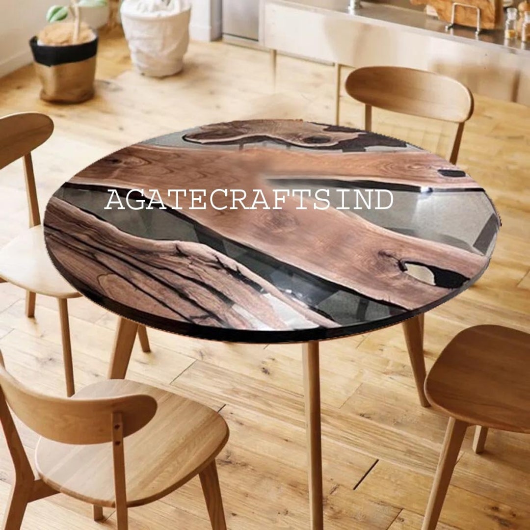 Handmade Teal Epoxy Table, Epoxy Coffee Table, Epoxy Teal Round ...