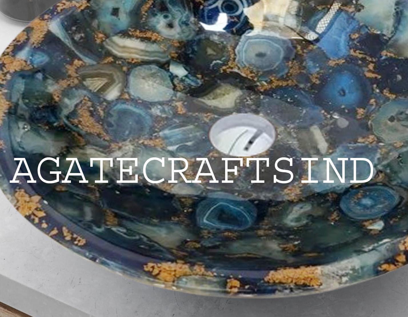 Blue Agate Stone Sink: Luxury Bathroom Vanity Basin - Etsy