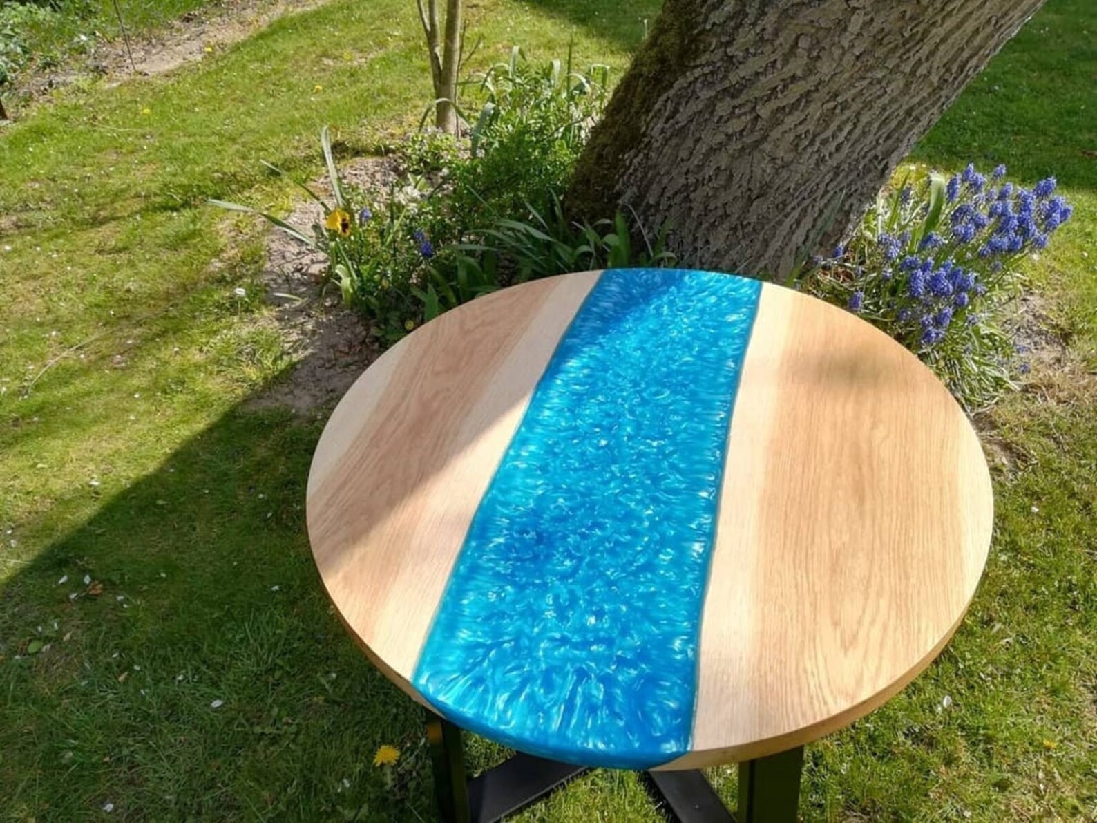 Epoxy Table Live Edge Wooden Table Round Epoxy Resin River - Etsy UK