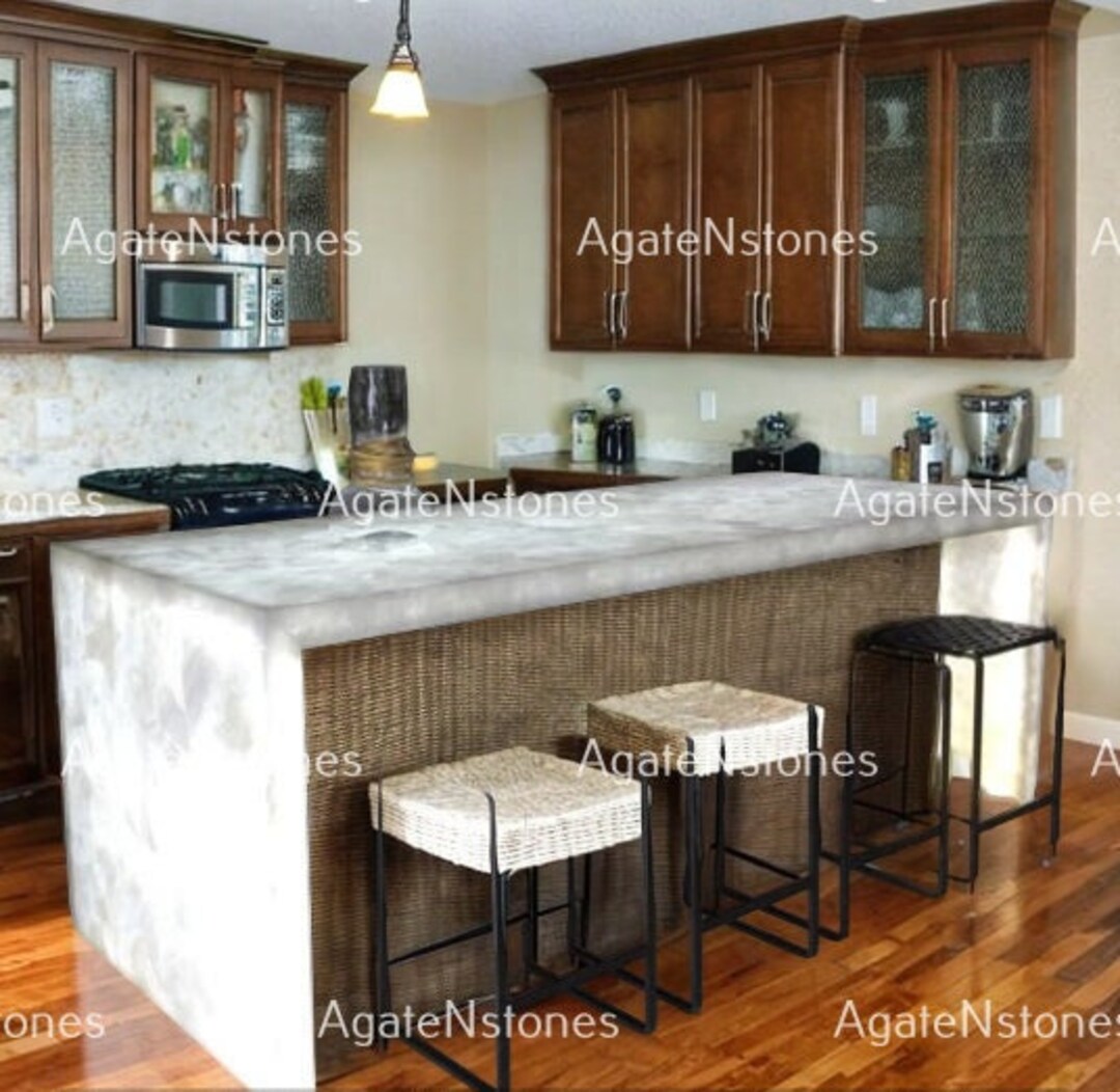 Quartz Kitchen Countertops, Handmade Dining Table Top, Agate Modern ...