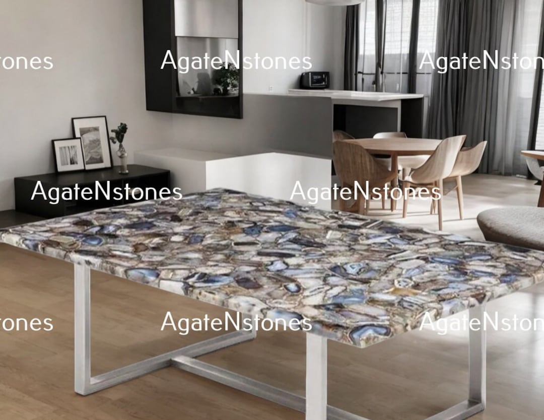 Natural Wild Agate Stone Dining Table ,agate Center Table, Agate Stone Countertop Table, Agate ...