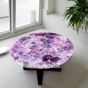 Amethyst Table, Purple Agate Table, Round Sofa & Center Table Top ...