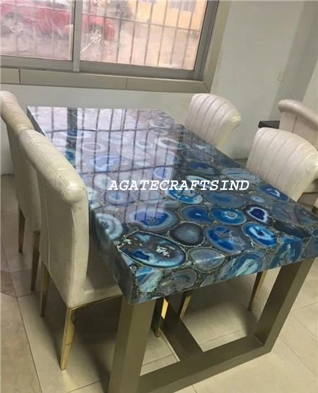 Agate Countertop, Blue Agate Dining Table, Blue Agate Kitchen Top, Blue ...