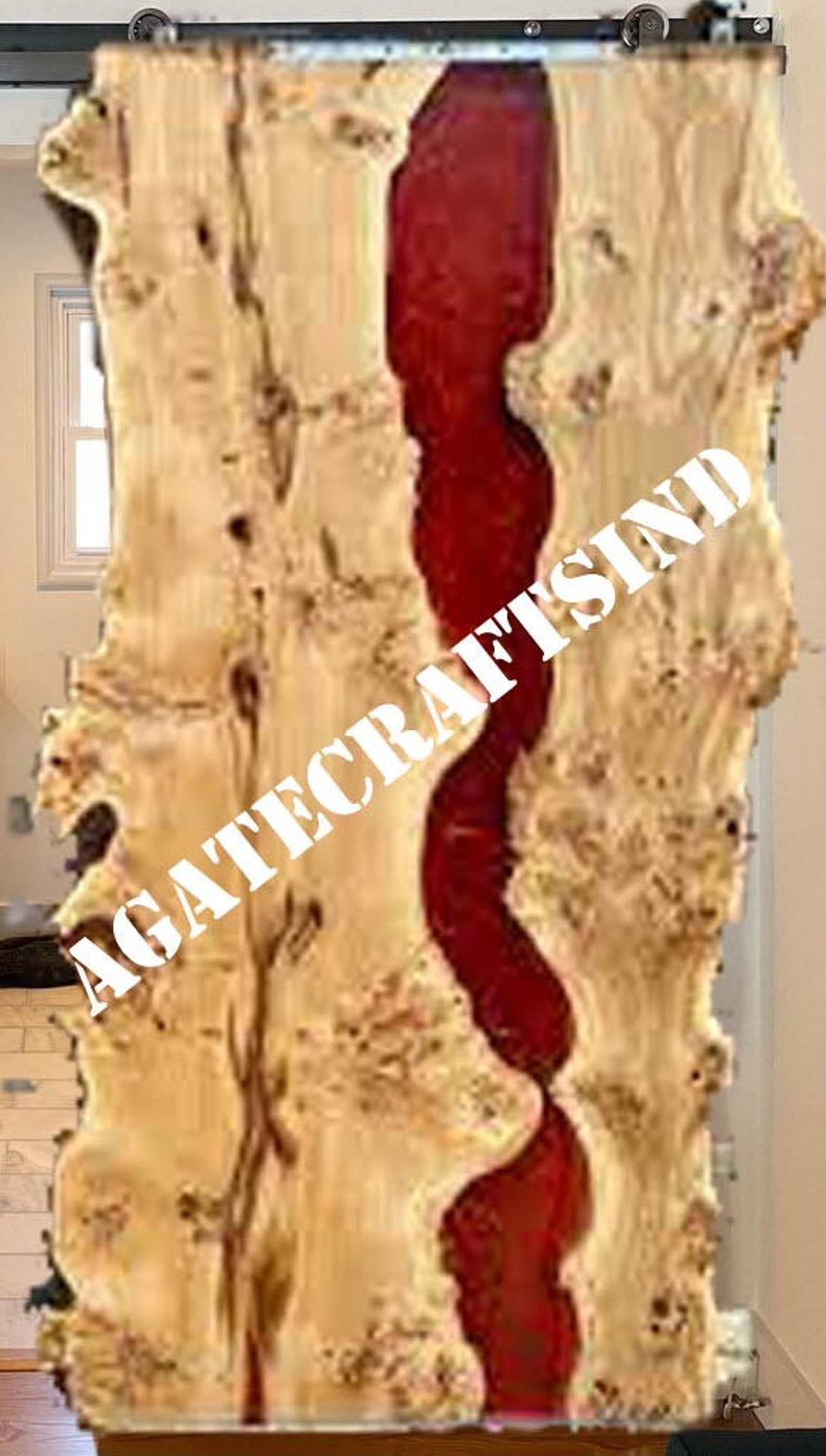 Resin Barn Door,red Epoxy Barn Door, Sliding Barn Door, Living Room ...