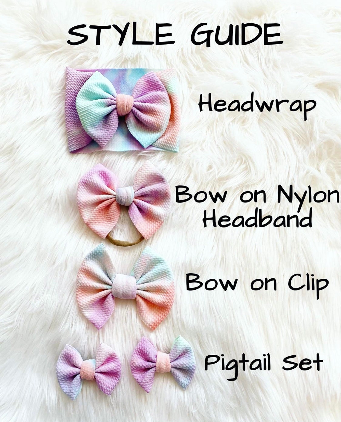 Boho Rainbow Baby Bow Bow on Nylon Bow Headwrap Bow on - Etsy