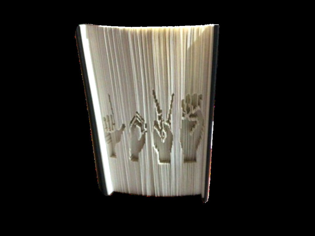 Love, Sign Language, Book Folding Pattern, Cut and Fold, Includes Free ...