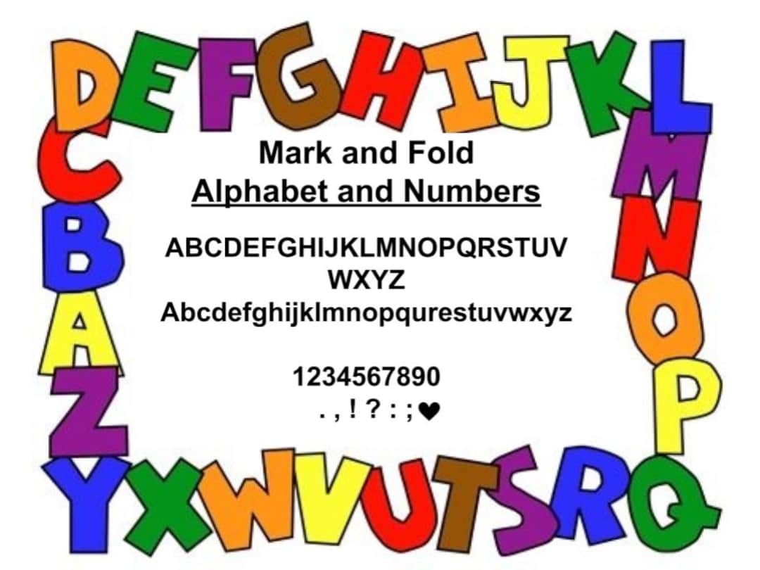 Alphabet Numbers Book Folding Pattern: Mark and Fold (digital Download ...