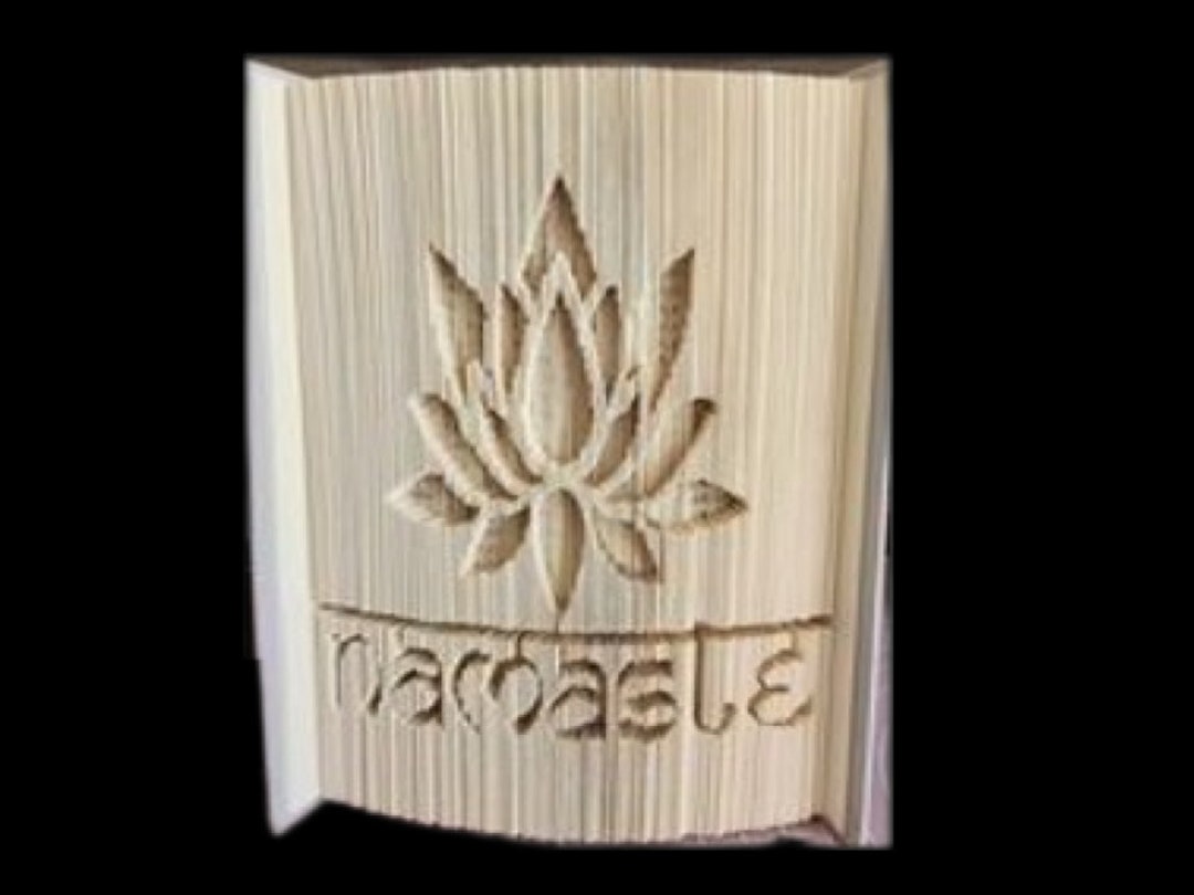 Namaste, Book Folding Pattern, Cut and Fold, Fold a Book, Lotus, Yoga ...