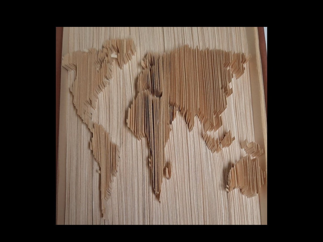 Map, Book Folding Pattern, World Map , 2 Patterns One With Compass and ...