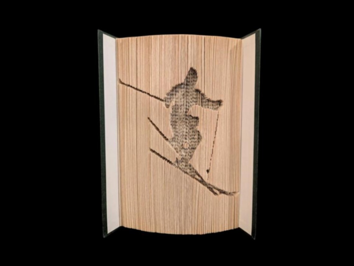 Skier Book Folding Pattern: Winter Mountain Origami (digital Download ...