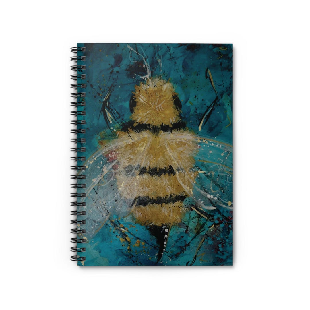 Bee Painting Spiral Notebook, Wilder Emerbee Design, Ruled Line - Etsy