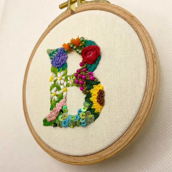 Letter B Embroidery - Etsy