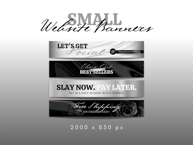 Website Banner Kit Template - Luxury DIY Web Design for Shopify Wix ...