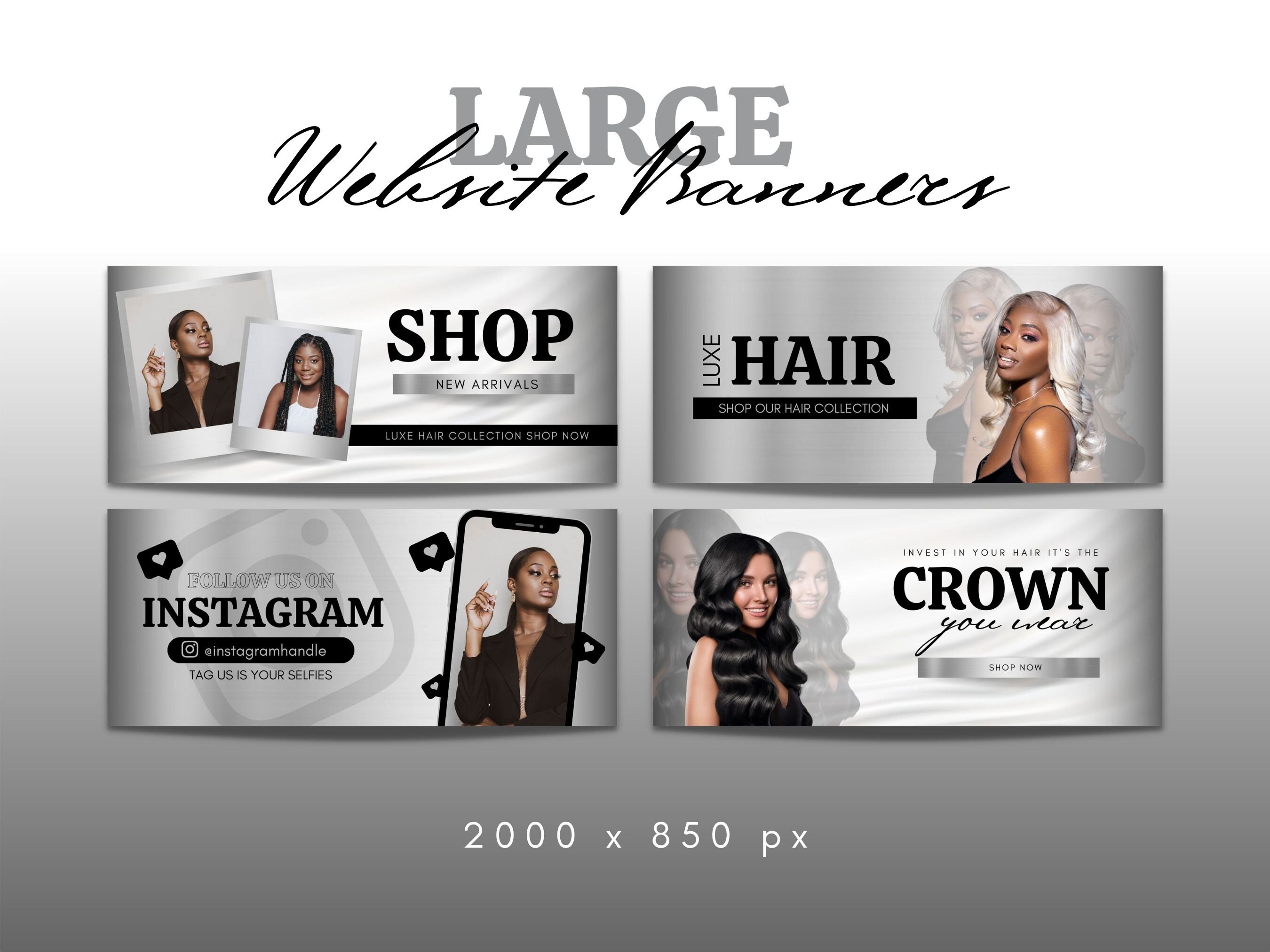 Website Banner Kit Template - Luxury DIY Web Design for Shopify Wix ...