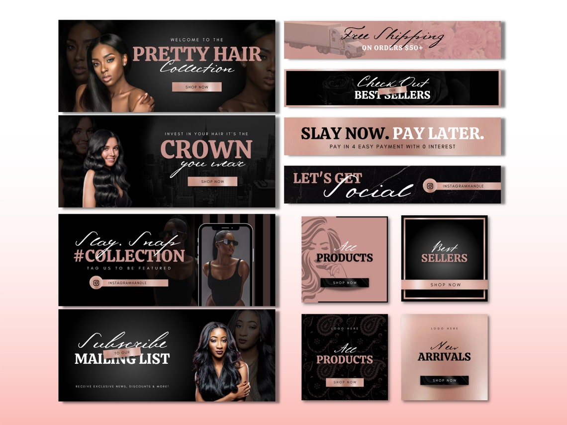 Website Banner Kit Template Luxury DIY Web Design for - Etsy