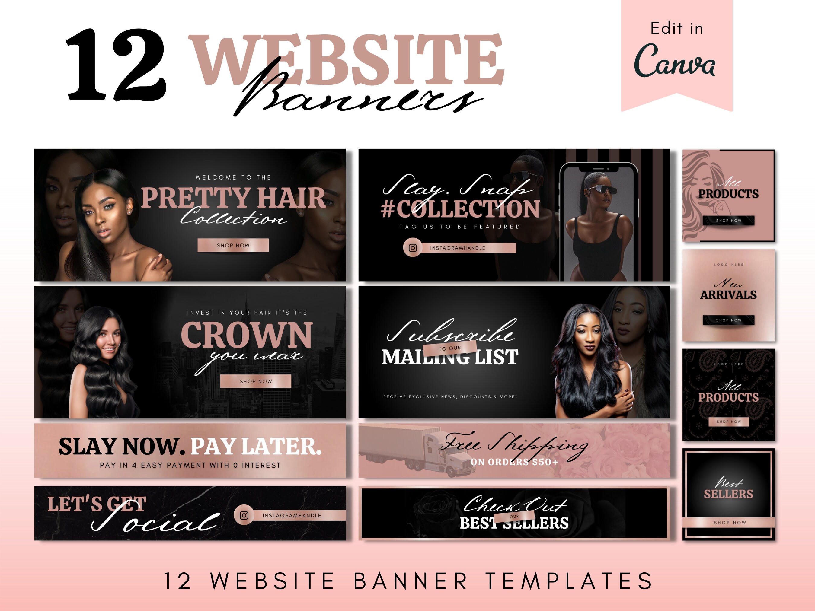 Website Banner Kit Template Luxury DIY Web Design for - Etsy