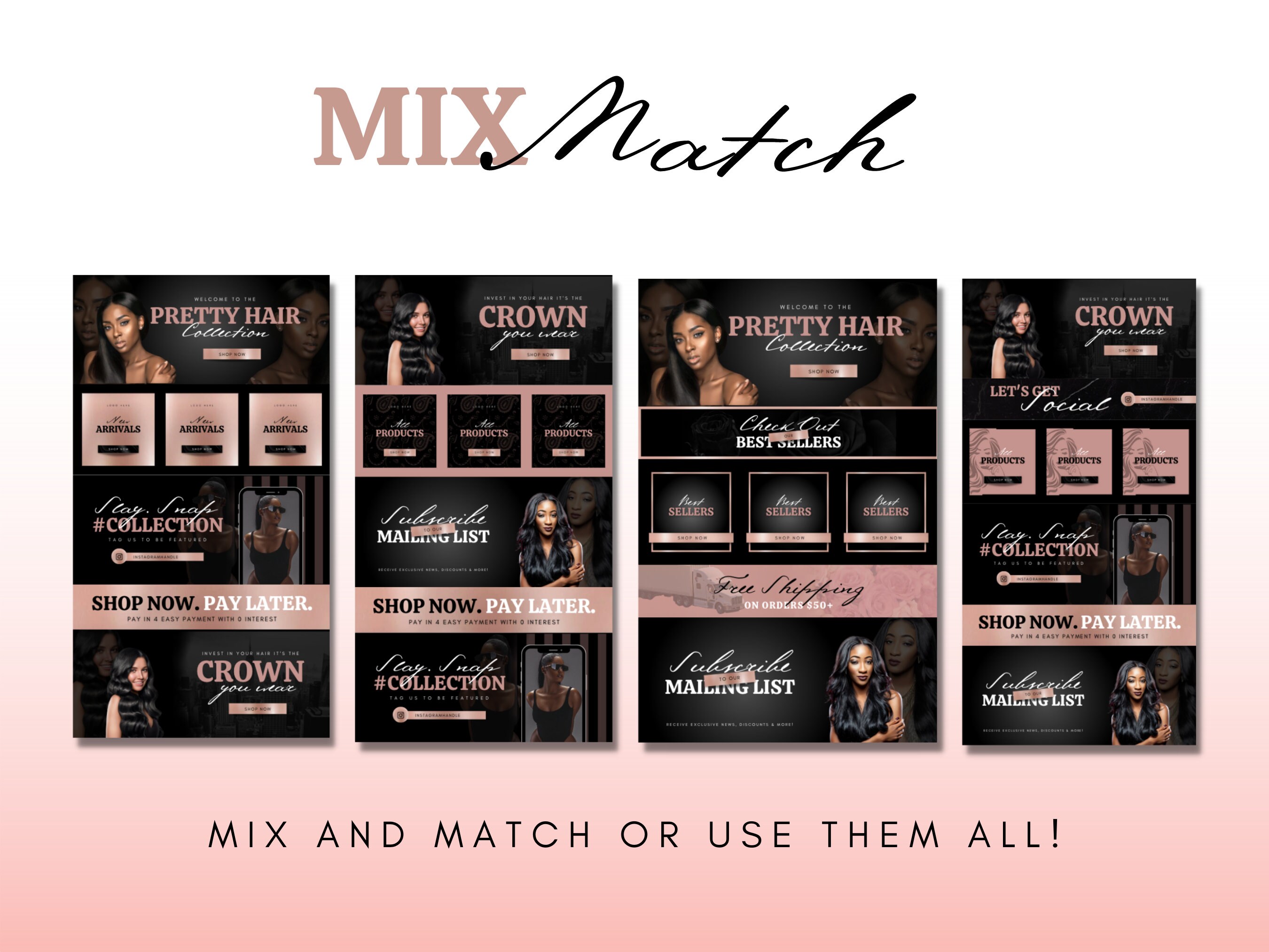 Website Banner Kit Template Luxury DIY Web Design for - Etsy