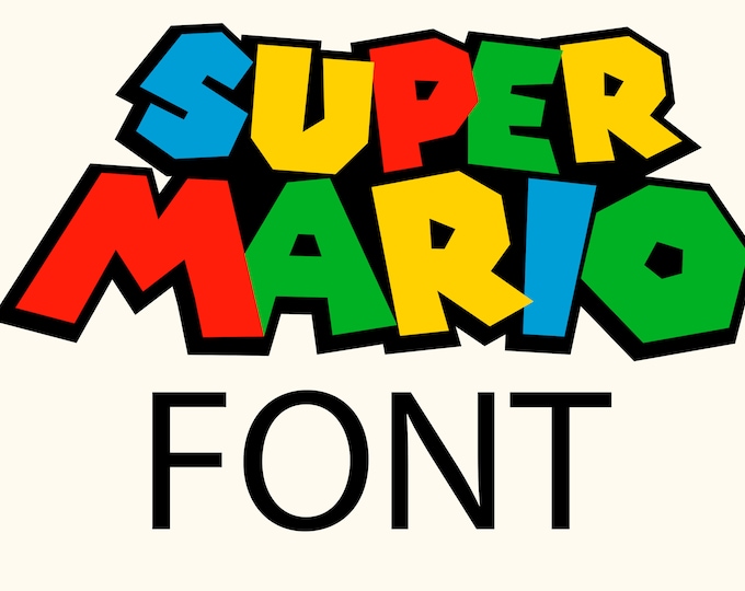 Mario Super Font & Alphabet Digital Files - SVG, PNG, TTF - Etsy