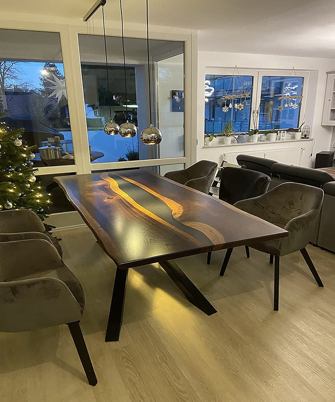 Table De Fleuve Noyer Table Faite De Bois Massif Et De Etsy