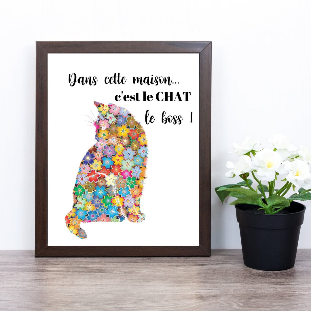 Affiche De Chat, Affiche Humour Chat, Affiche En Francais - Etsy