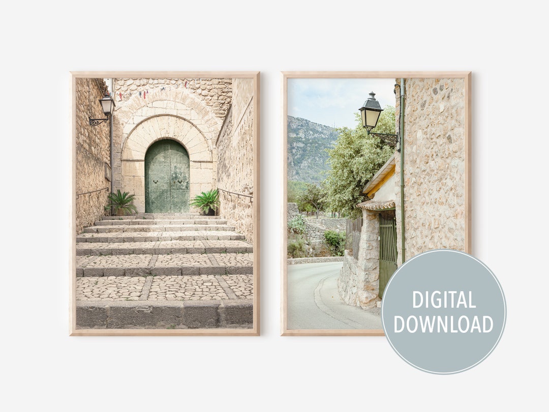 Mallorca Prints, Sage Green Door Photography Set, Mediterranean ...