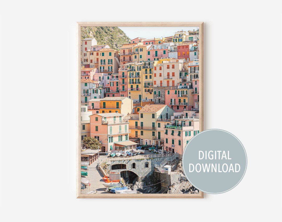 Manarola Cinque Terre Print, Italy Coastal Wall Art, Mediterranean ...