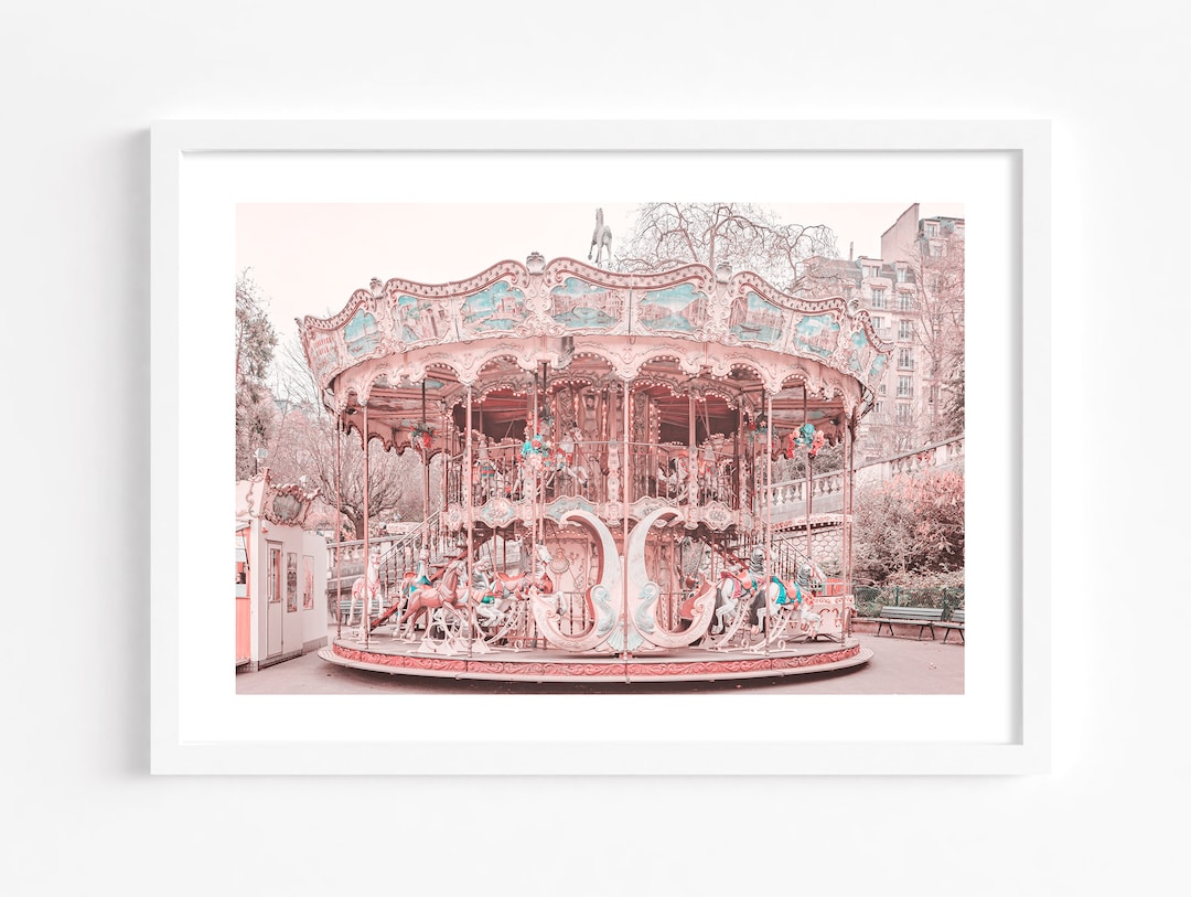 Pink Paris Carousel Print, Merry Go Round Photography, Paris Carousel ...
