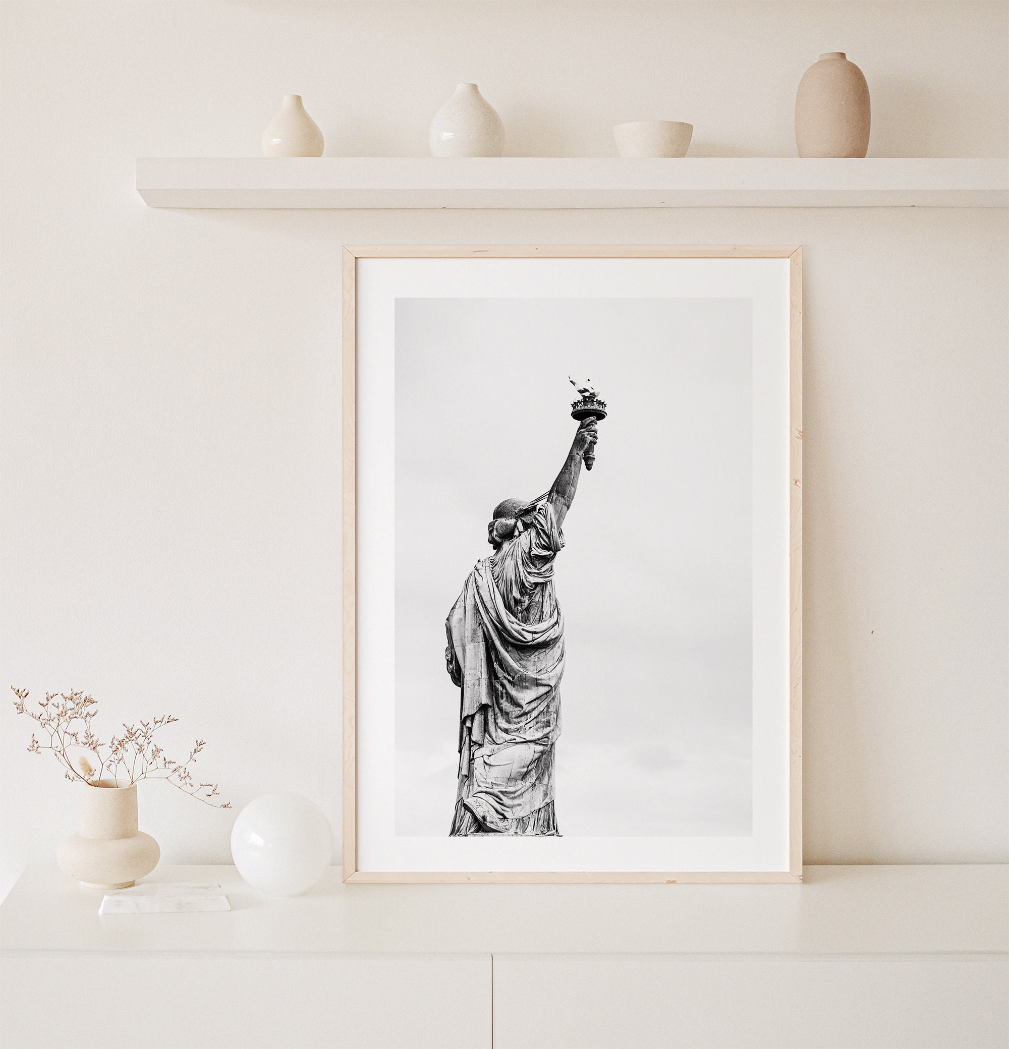 Statue of Liberty Print NYC Photography New York Black and - Etsy
