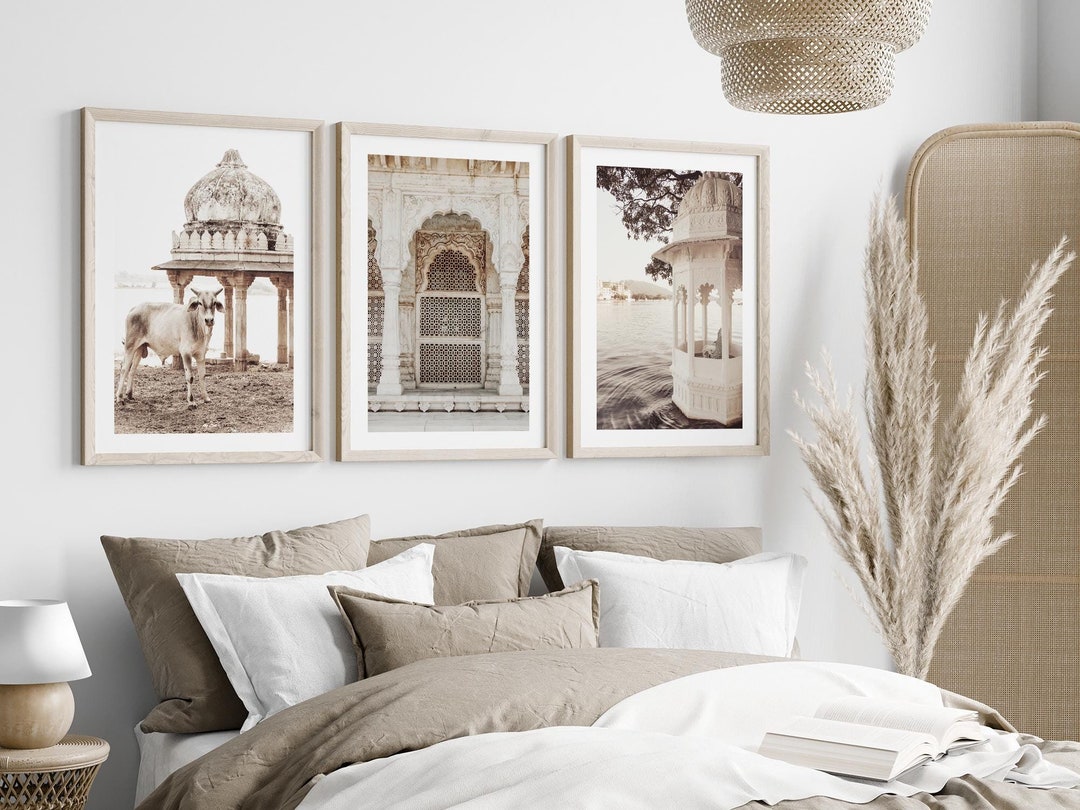 Indian Neutral Print Set, Rajasthani Architecture Wall Art, India ...