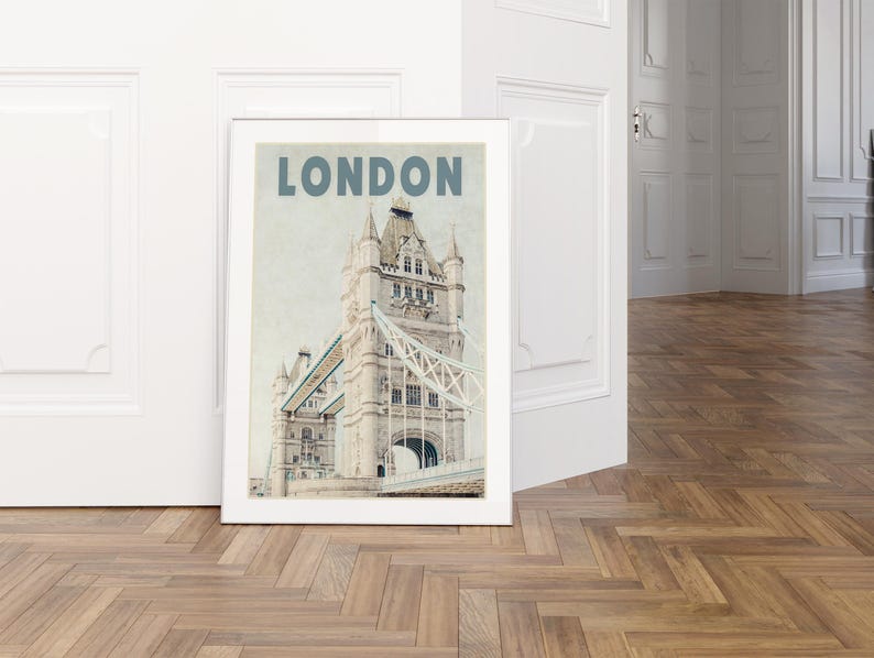 Minimalist London Tower Bridge Photo Print – Unframed Neutral Cream ...