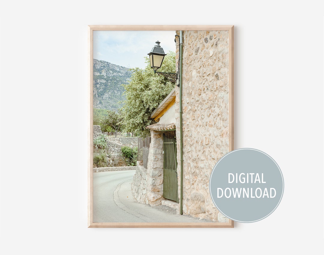 Mallorca Wall Art - Rustic Farmhouse Printable, Mediterranean Landscape ...
