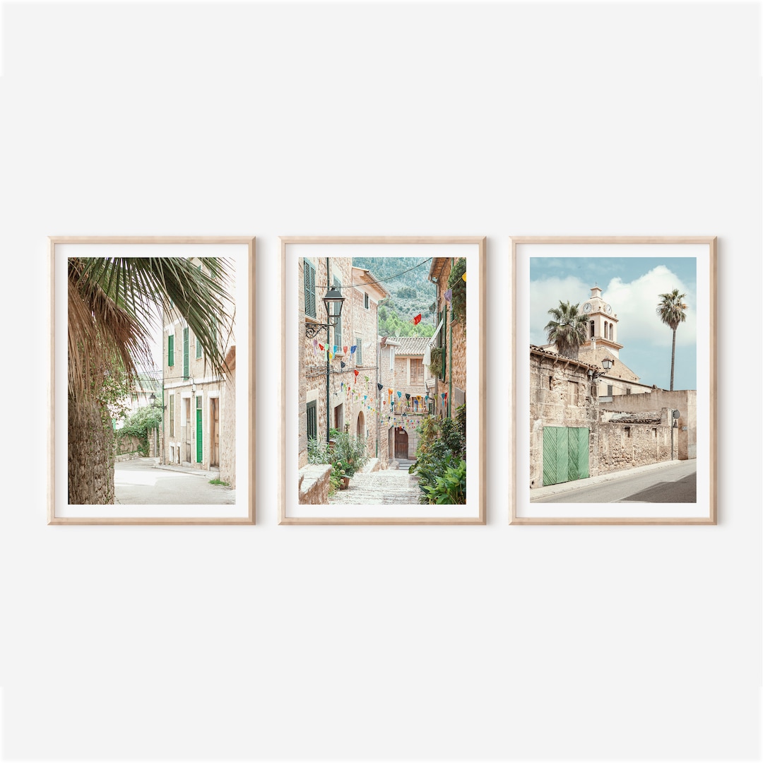 Spain Travel Art Prints, Mallorca Wall Art Set, Spain Rustic Gallery ...