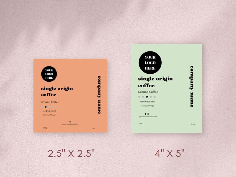 Printable Coffee Label Sticker, Editable Template, DIY Product Labels ...