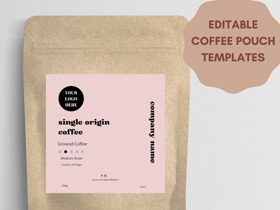 Printable Coffee Label Sticker Editable Template DIY Product | Etsy