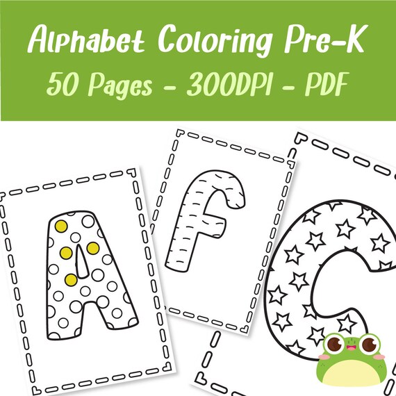 Alphabet Coloring Worksheet Preschool Busy Book 50 Pages | Etsy