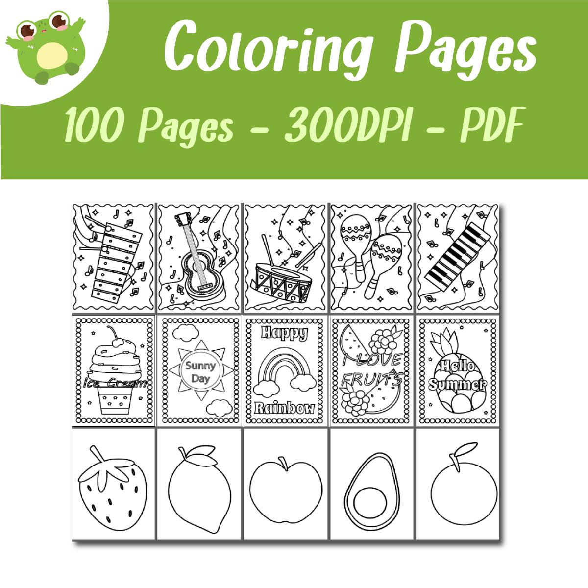 100 Coloring Pages Printable Free for Commercial Use Kdp - Etsy
