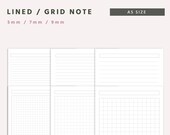 A5 Size Printable Lined Note Template Grid Note Paper Study - Etsy