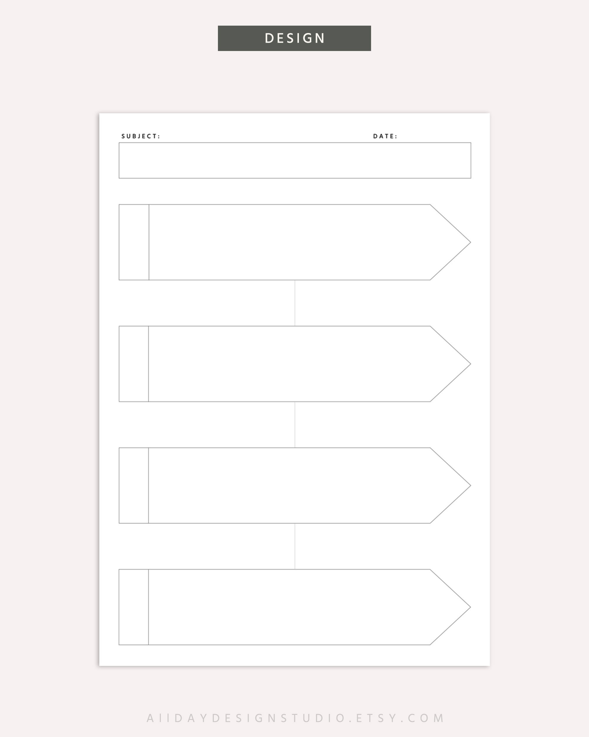 A5 Lecture Notes Template, Concept Chart Note, Lined, Grid Note ...
