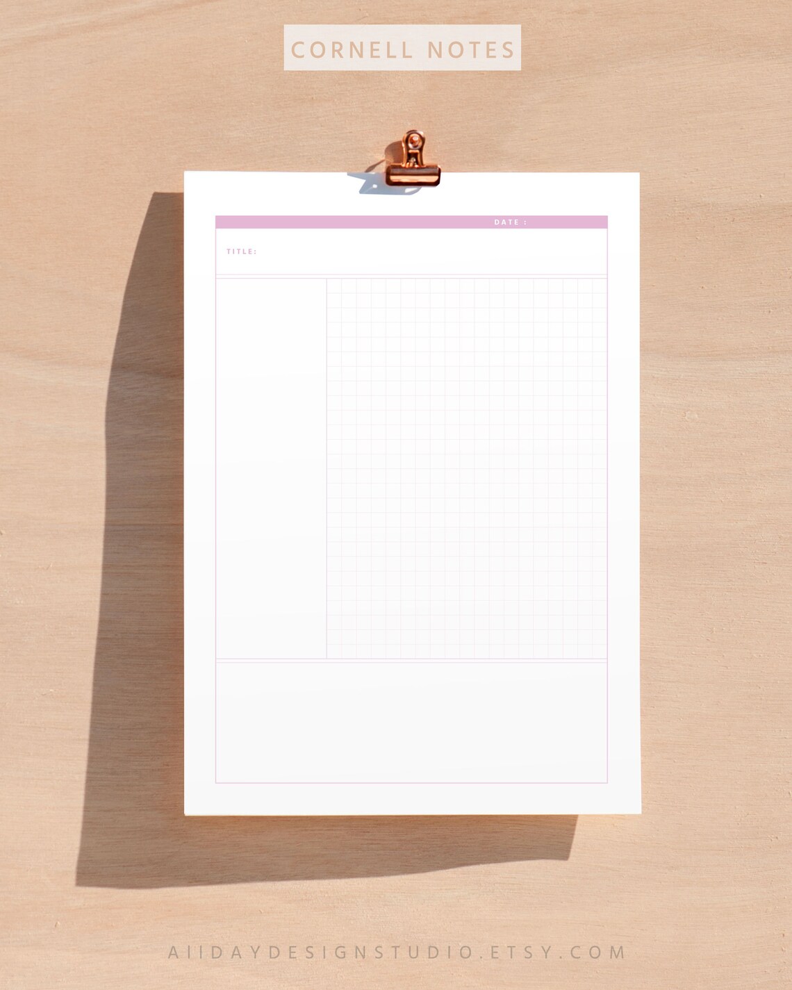 A5 SIMPLE CORNELL NOTES, College Note Taking Template Inserts, Cornell ...