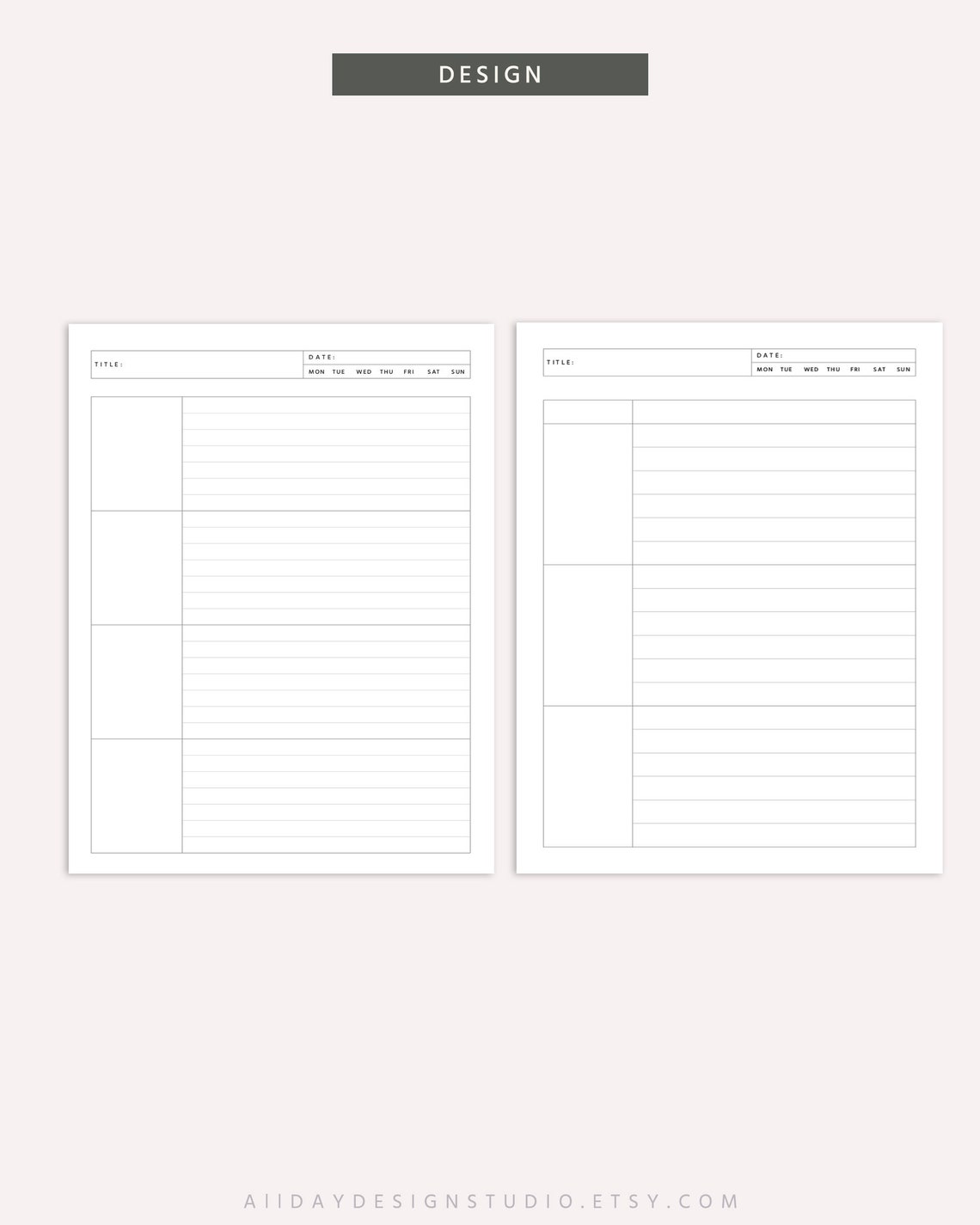 A5 Study Note Template Study Paper Note Lecture Note - Etsy