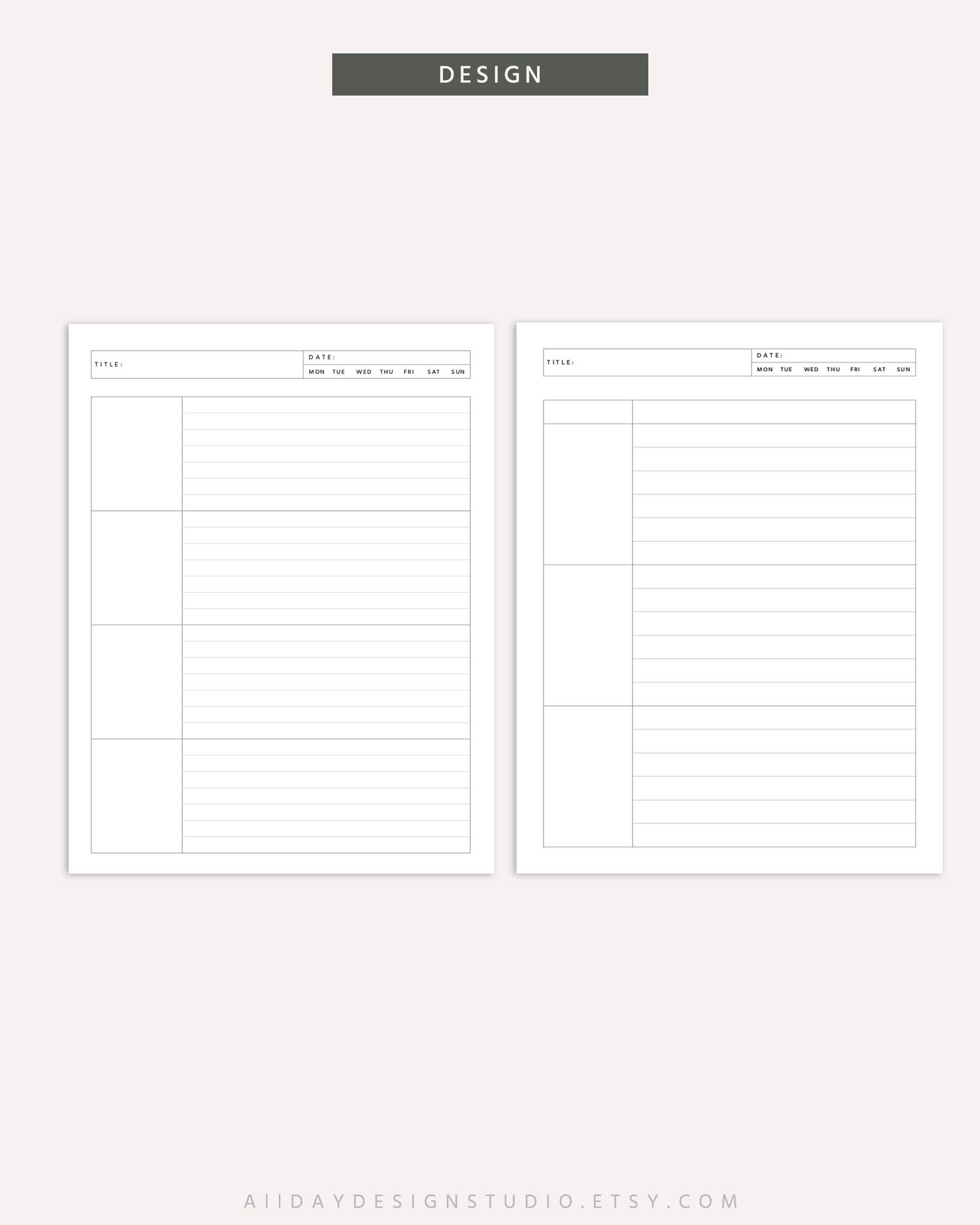 A5 Study Note Template Study Paper Note Lecture Note - Etsy