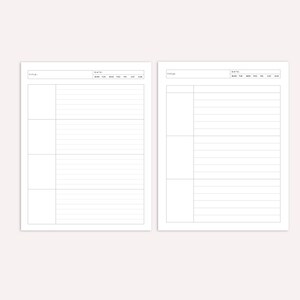 A5 Study Note Template, Study Paper Note, Lecture Note Template, A4 ...