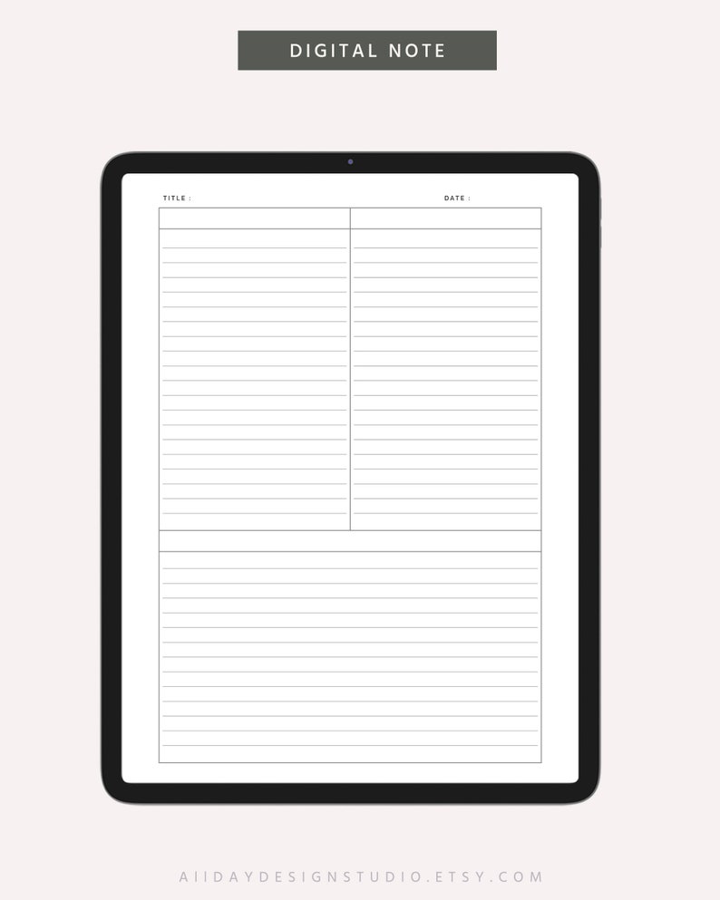 Study Notes Template, Class Notes Template, Lecture Notes Bundle, Lined ...