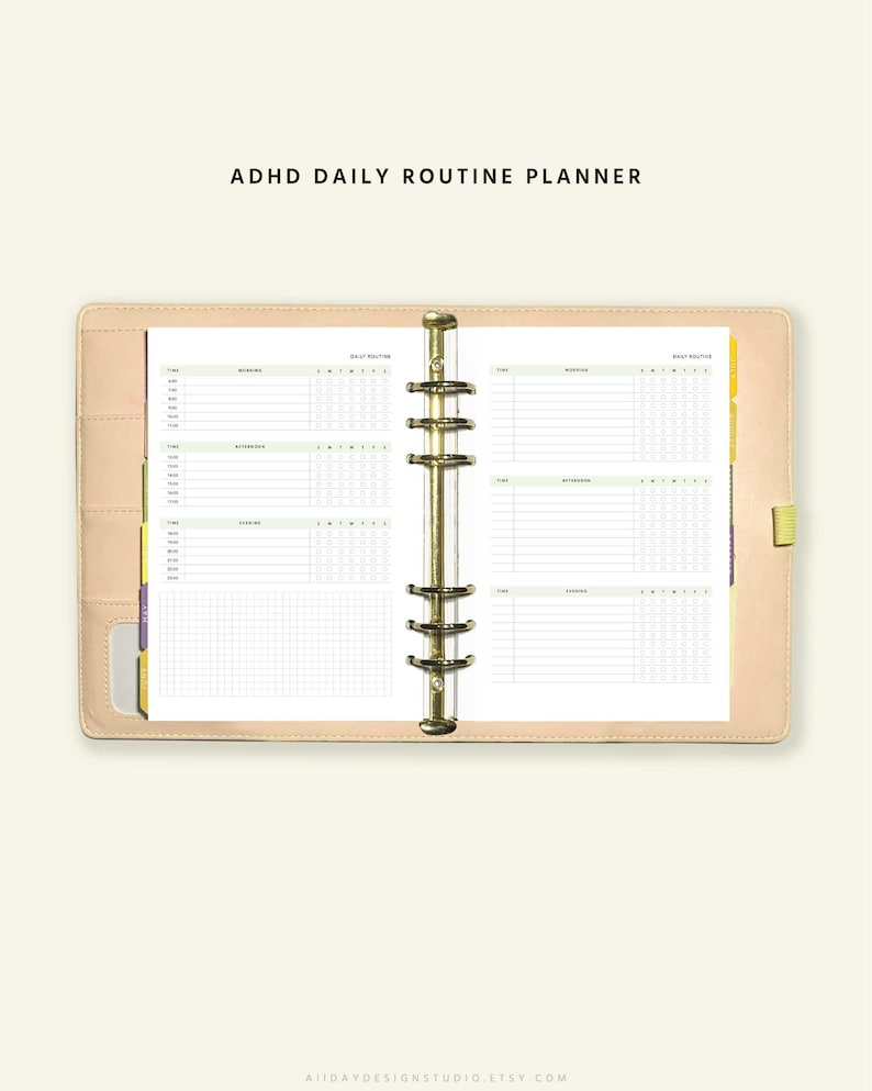 ADHD Printable Daily Routine Planner, Habit Tracker, Simple Focus ...