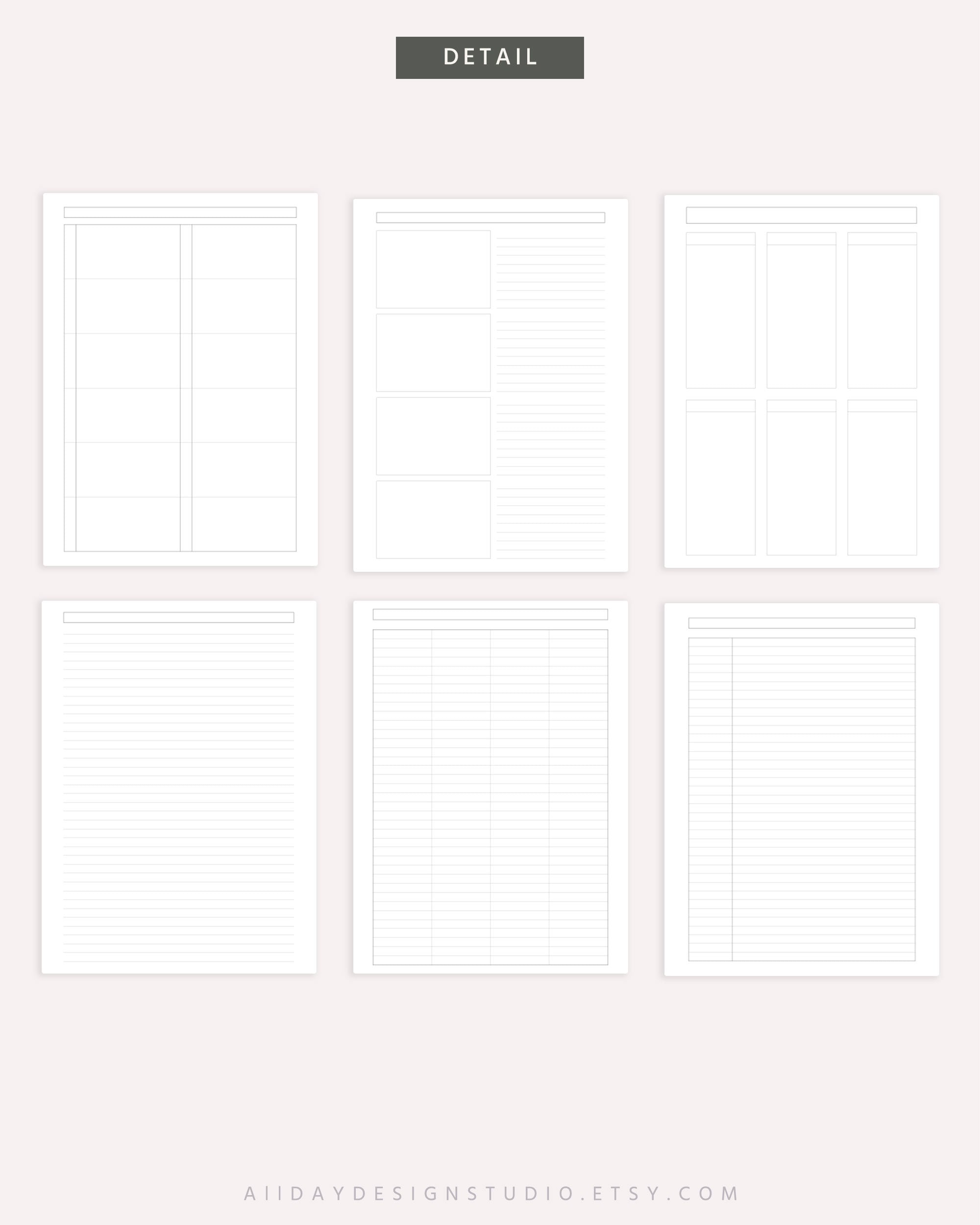 A5 Study Note Template Printable Study Planner Insert Note - Etsy