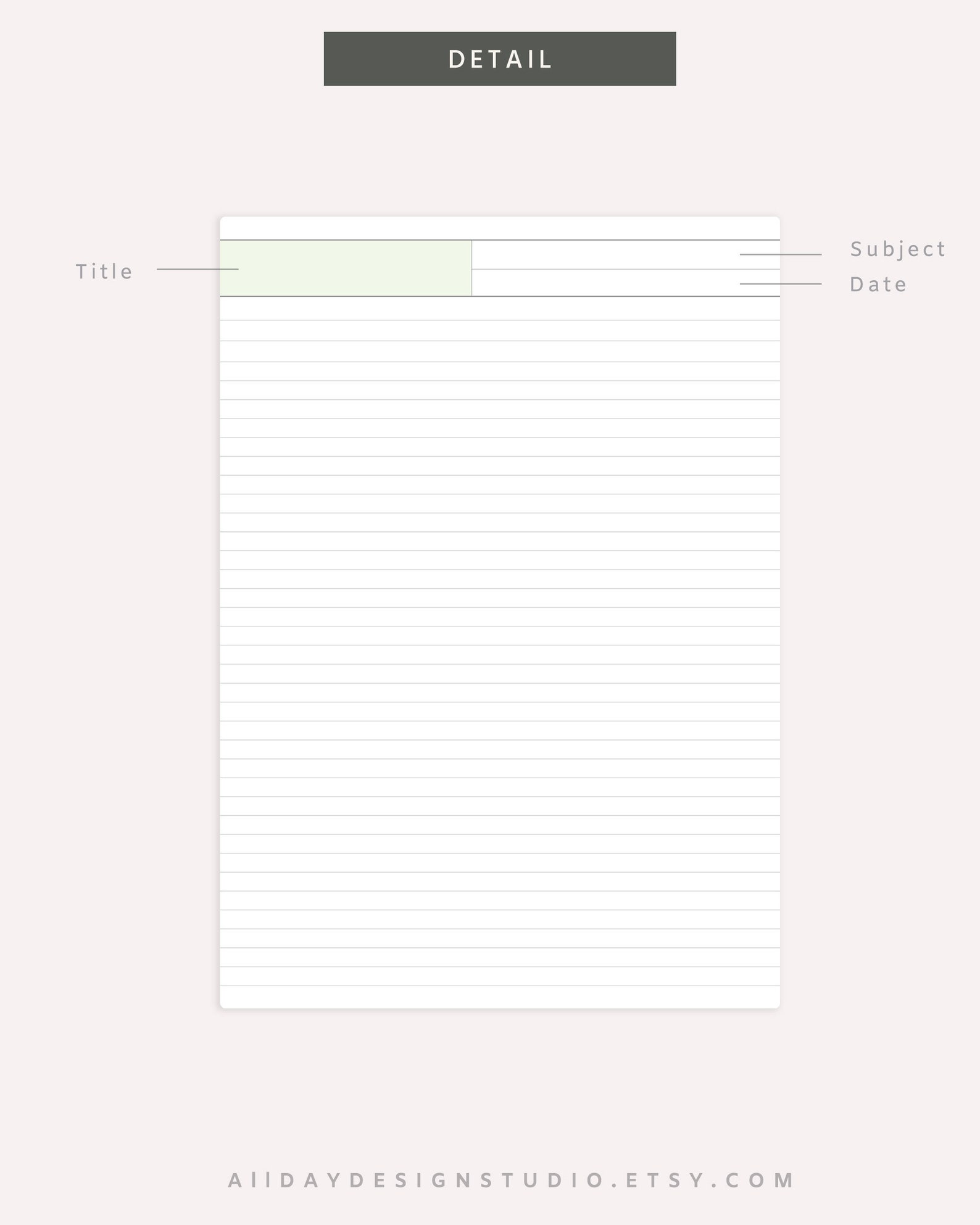 Printable Lined Note Paper Template: A4, A5 (digital Download) - Etsy