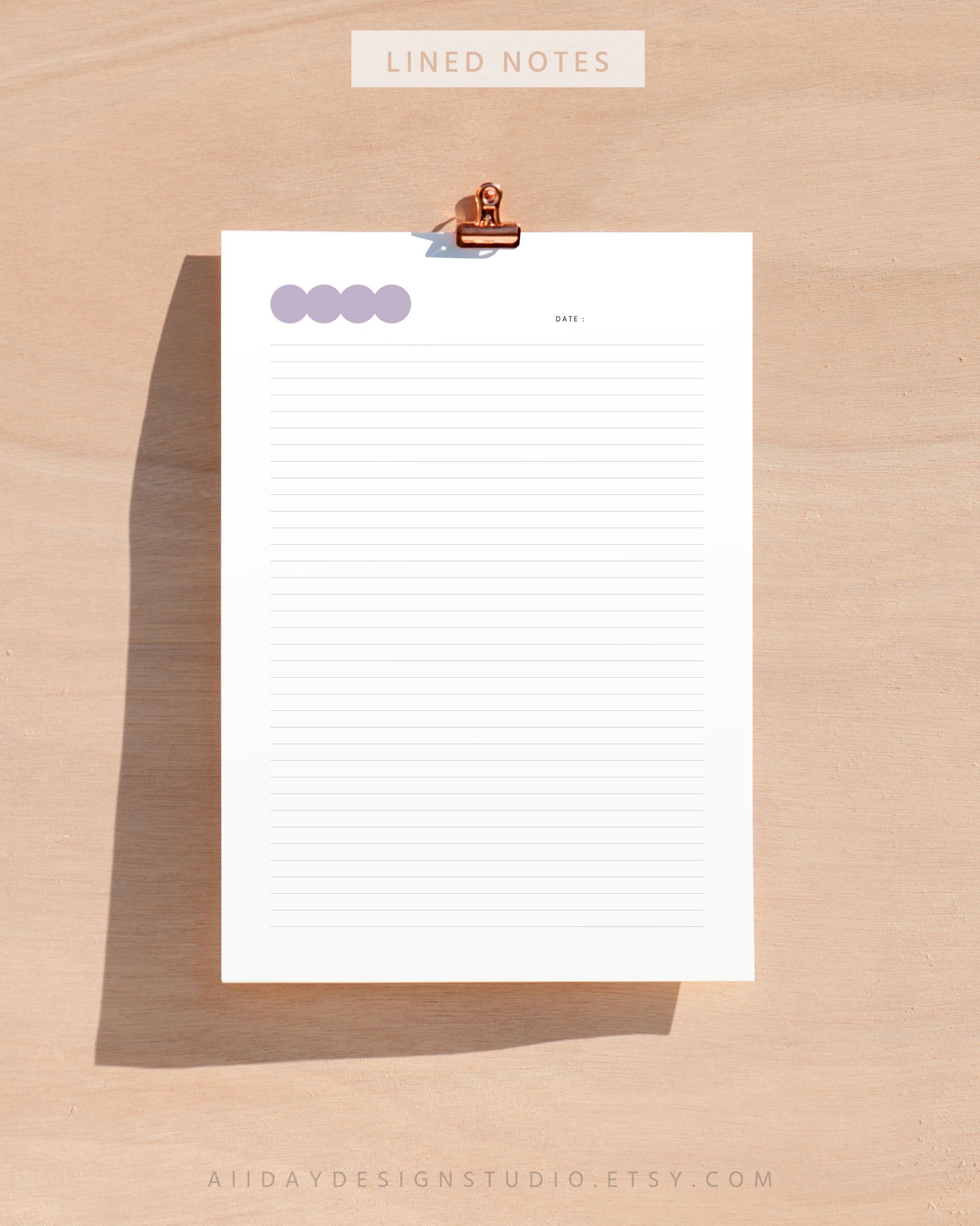 A5 Notas forradas imprimibles Plantilla de nota de estudio | Etsy