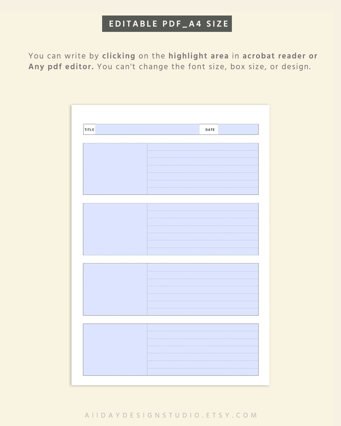 Lecture Notes Template Notes Paper A5 Size Writing Paper - Etsy