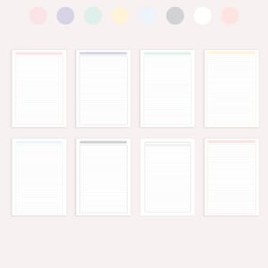 Lined Writing Paper, Lined Notes Printable, Study Note Template, Class ...